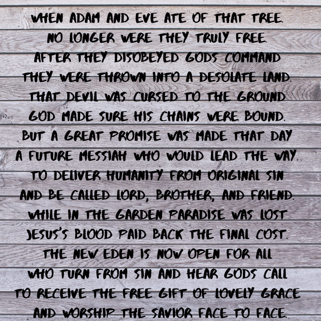 Poem: Paradise Lost Found in Christ – Conform to Jesus